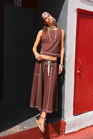 Free People Venetia Skirt Co-ord Set - Coconut Shell