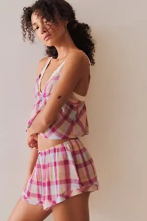INTIMATELY Weekend Feeling Crinkled Cotton Shorts - Melon Combo