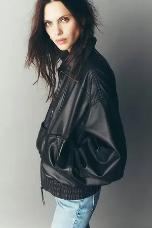 We The Free Desert Moon Leather Bomber Jacket