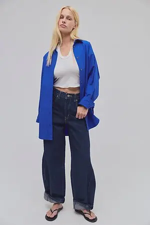 AGOLDE Sona Oversized Button-down Shirt - Cobalt