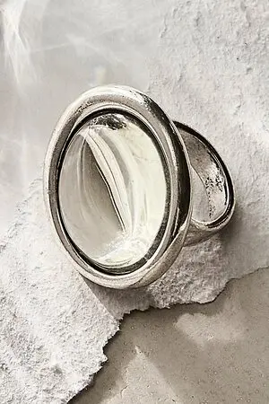 Free People Dewdrop Ring With Bezel-set Glass Stone