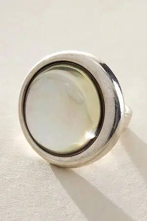 Free People Dewdrop Ring With Bezel-set Glass Stone