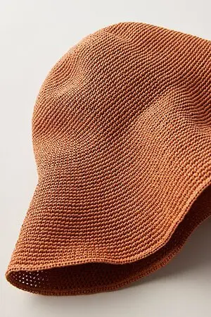 Free People Woven Wide Brim Hat - Orange