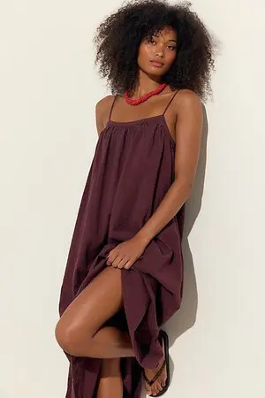 Free People Marisol Textured Cotton Maxi Dress - Decadent
