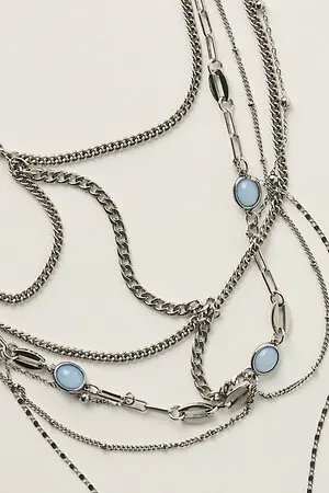 Free People Mixed Metal Chain Headpiece With Beading - Silver