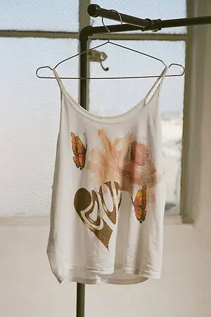 Free People X Juliet Johnstone Shoreside Graphic Tank Top - Ivory
