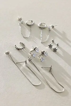 Free People Maison Stainless Steel Stud Pack - Silver