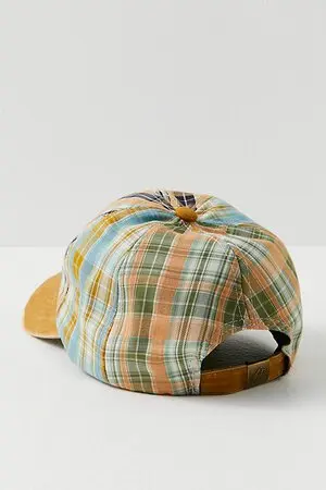 Free People Mixed Plaid Baseball Hat