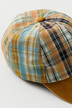 Free People Mixed Plaid Baseball Hat