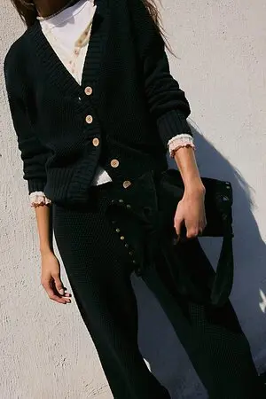 Free People Hailee Cardigan Co-ord Set - Black
