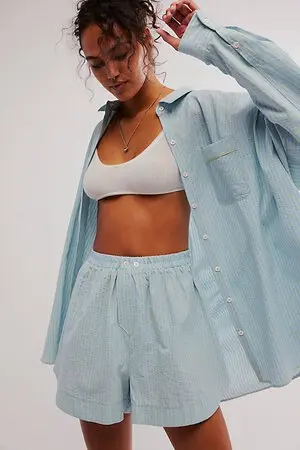 INTIMATELY Cloud Nine Seersucker Boxers - Mint Combo