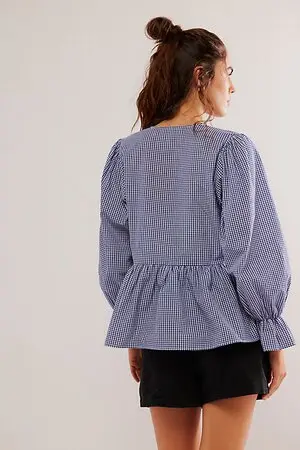 NIGEL PRESTON Poplin Cinched Top