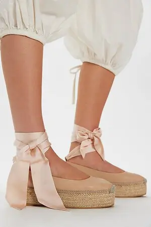FP COLLECTION Starboard Wrap Espadrilles - Light Tan