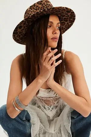 Free People Carmen Leopard Brim Hat - Multicolor