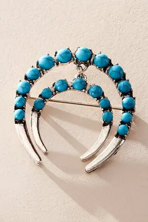Free People Horseshoe Brooch With Stone Detailing