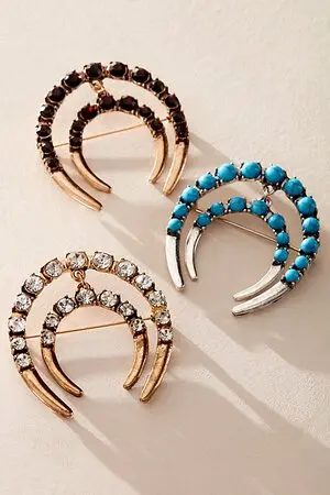 Free People Horseshoe Brooch With Stone Detailing