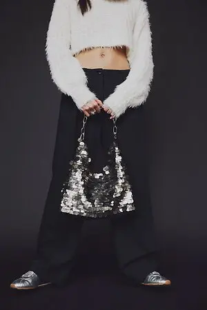 FP COLLECTION Diana Sequin Disc Shoulder Bag