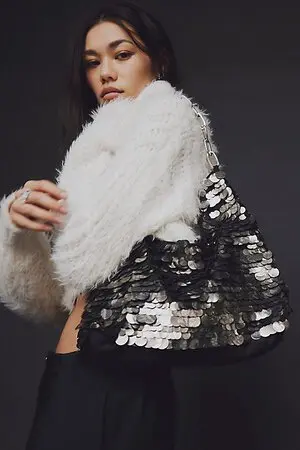 FP COLLECTION Diana Sequin Disc Shoulder Bag