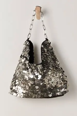 FP COLLECTION Diana Sequin Disc Shoulder Bag