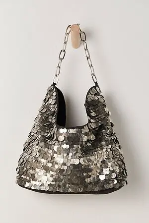 FP COLLECTION Diana Sequin Disc Shoulder Bag