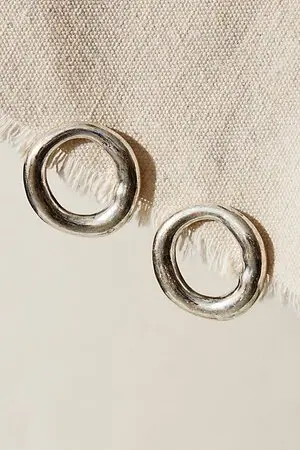 Free People Una Hoop Earrings - Silver