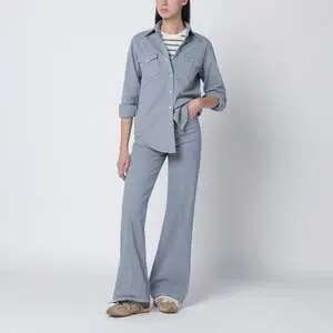 A.p.c. Cotton Shirt With Button Closure And Chest Pockets - Blue