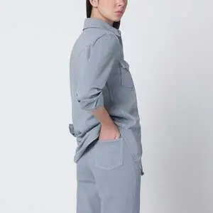 A.p.c. Cotton Shirt With Button Closure And Chest Pockets - Blue