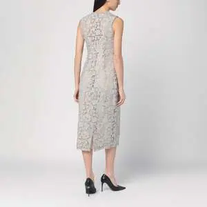 P.a.r.o.s.h Sleeveless Lace Midi Dress - Grey
