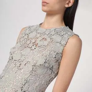 P.a.r.o.s.h Sleeveless Lace Midi Dress - Grey