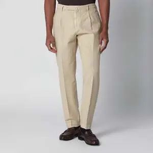 SANTANIELLO Santaniello Cru Trousers In Cotton And Linen - White