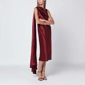 Max Mara Raspberry Cape Detail Midi Dress
