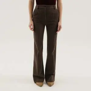 1989 STUDIO Pinstriped Flared Cotton Trousers