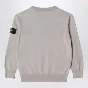 Stone Island Cotton Crewneck Sweater With Compass Logo Patch - Grey