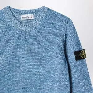 Stone Island Powder Cotton Blend Jumper - Blue