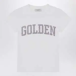 GOLDEN GOOSE Glitter Logo T-shirt - White