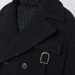 DURAZZI MILANO Dark Mélange Wool Coat - Grey