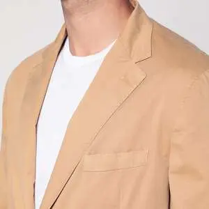 SANTANIELLO Walnut-coloured Single-breasted Cotton Jacket