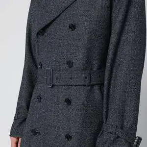 Dolce & Gabbana Grey Wool Double-breasted Coat