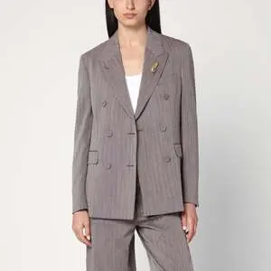 GOLDEN GOOSE Chevron Wool Blend Double-breasted Jacket