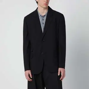 AMI Paris Single-breasted Wool Jacket - Black