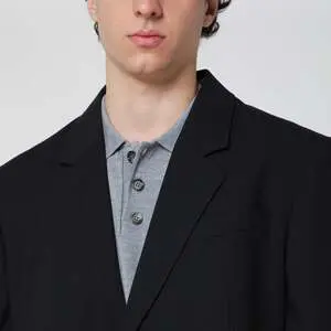 AMI Paris Single-breasted Wool Jacket - Black
