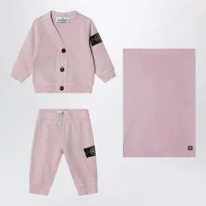 Stone Island Two-piece Set With Blanket - Pink