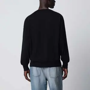 AMI Paris De Coeur Merino Wool Sweater - Black