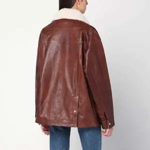 HALFBOY Leather Jacket With Shearling Collar