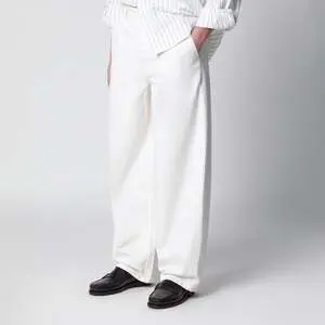 AMI Paris Cream Denim Trousers - White