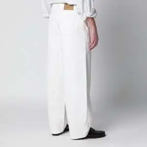 AMI Paris Cream Denim Trousers - White