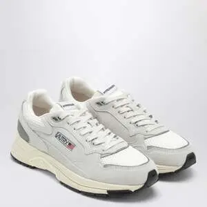 AUTRY Hyperway Sneakers In Silver Mesh And Suede - White
