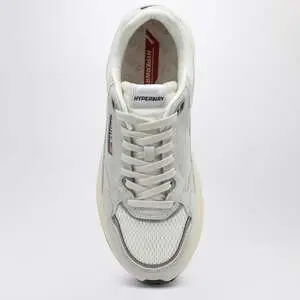 AUTRY Hyperway Sneakers In Silver Mesh And Suede - White