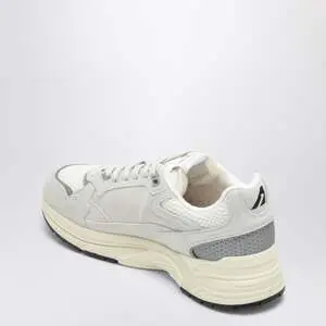 AUTRY Hyperway Sneakers In Silver Mesh And Suede - White
