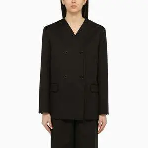 Loulou De Saison Cotton Linen Double-breasted Jacket